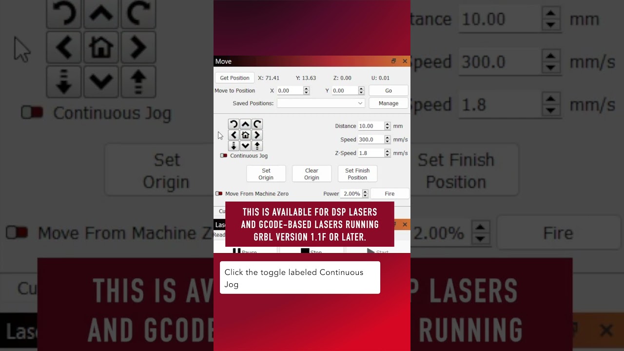 VIDEO: Quick Tip - Continuous Jog - Video Releases - LightBurn Software Forum
