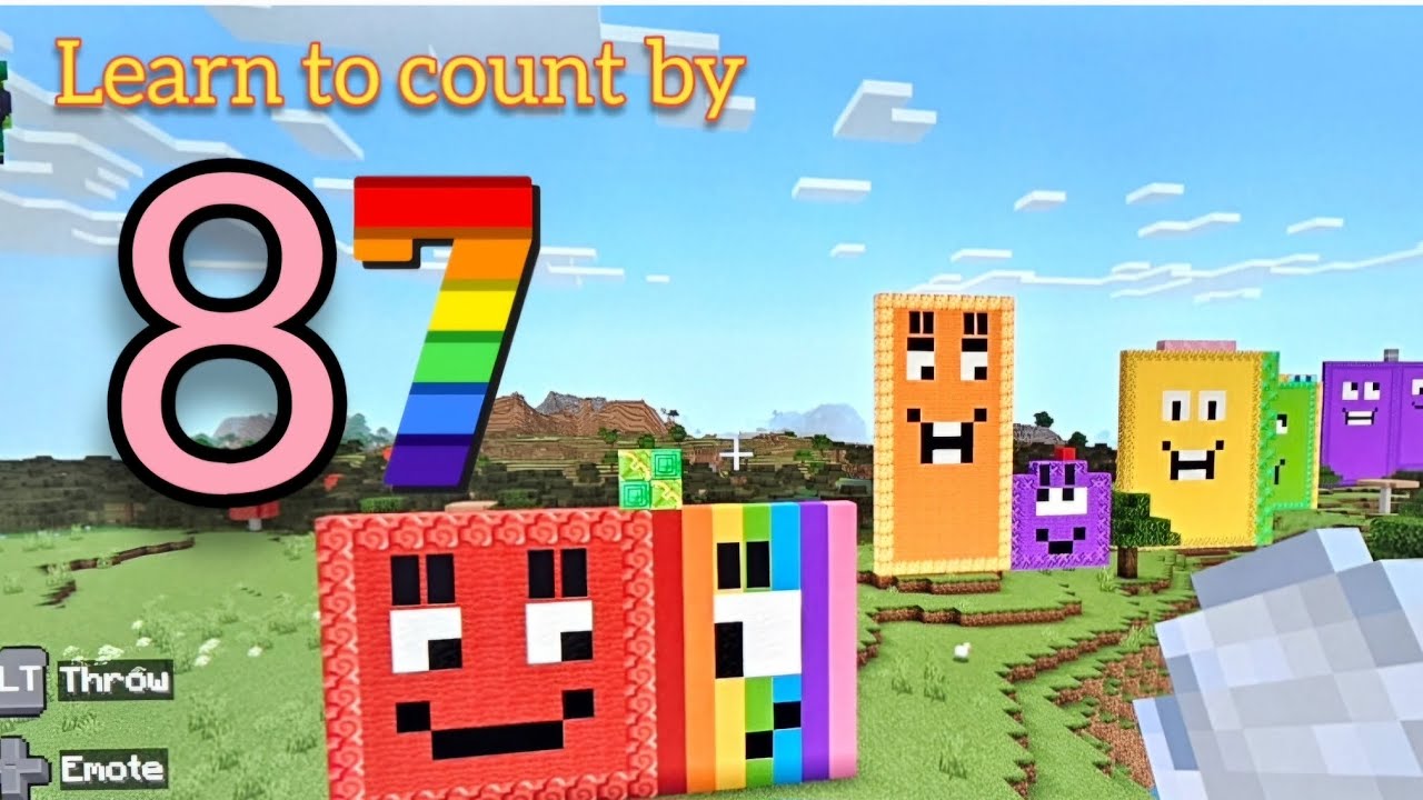 Learn to count by 87 with Noah, Minecraft Number blocks, kids learning songs