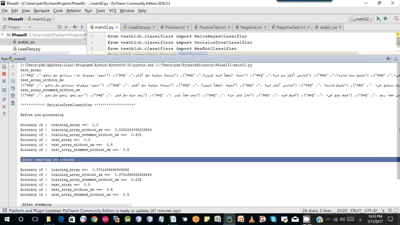 Arabic Text Mining Example - Python