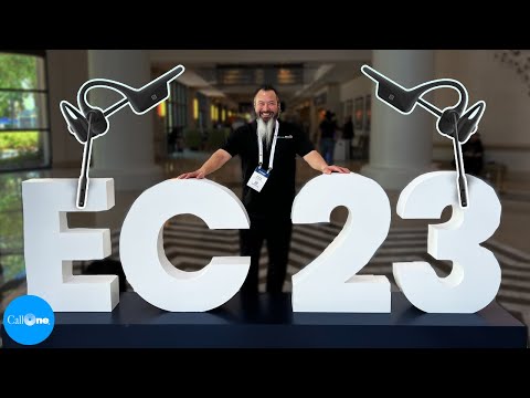 Shokz Opencomm2 UC Mic Test at EC23 Noisy Walk Way