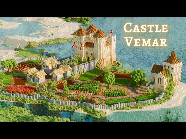 Mediterranean Castle with village and chapel Minecraft Map