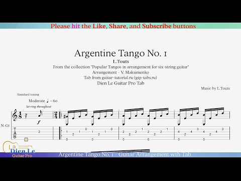 Argentine Tango No. 1 - Guitar Arrangement wth Tab