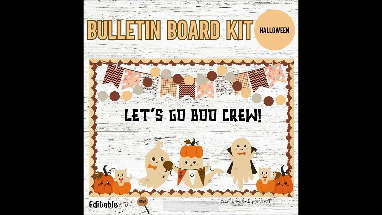 BOHO Ghost Halloween Bulletin Board Kit