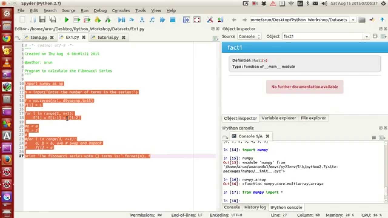 Scientific Programming Using Python : 006 : Solution to Exercise 1 and Walkthrough