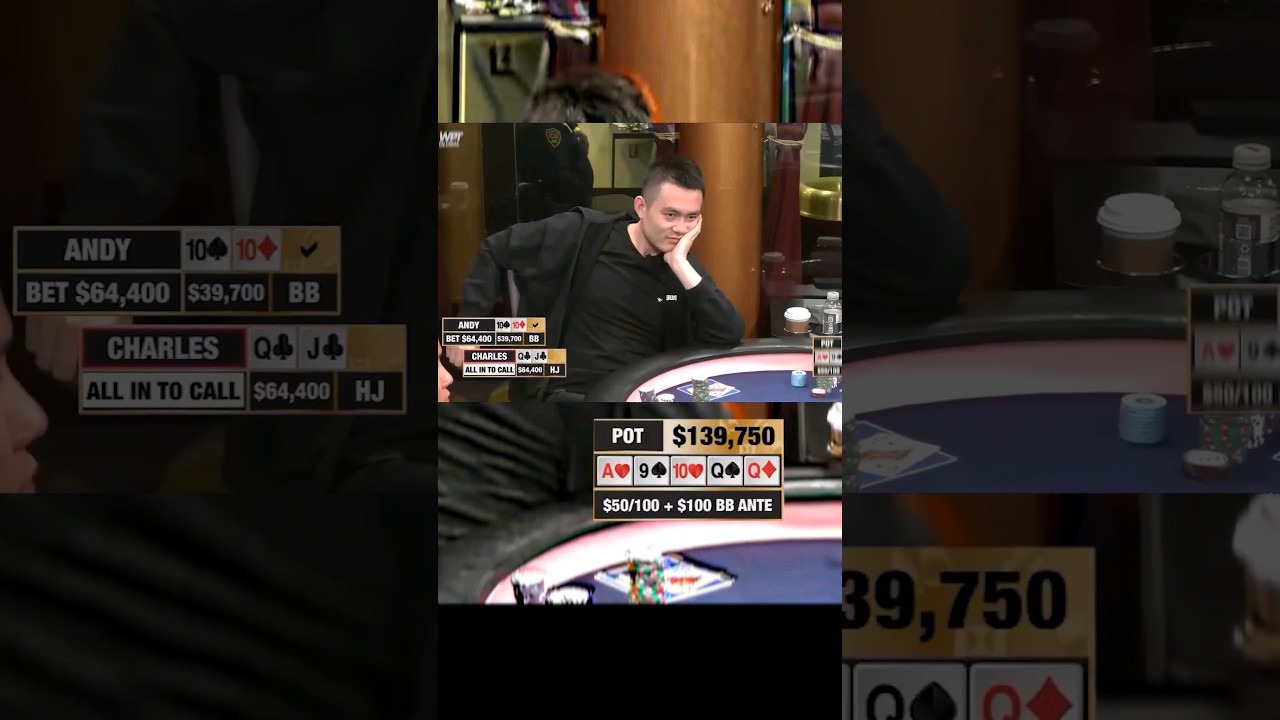 Charles Makes an INSANE Read ♤ 139$k Pot #LivePoker #Poker #Holdem #TexasHoldem #PokerClips