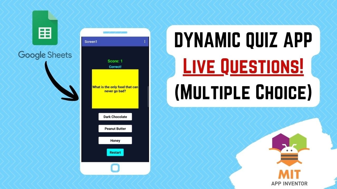 Create a Quiz App in MIT App Inventor - Live Questions from Google Sheets! - Full Tutorial