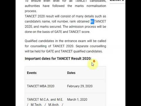 TANCET 2020 result declared before scheduled date; Know details here