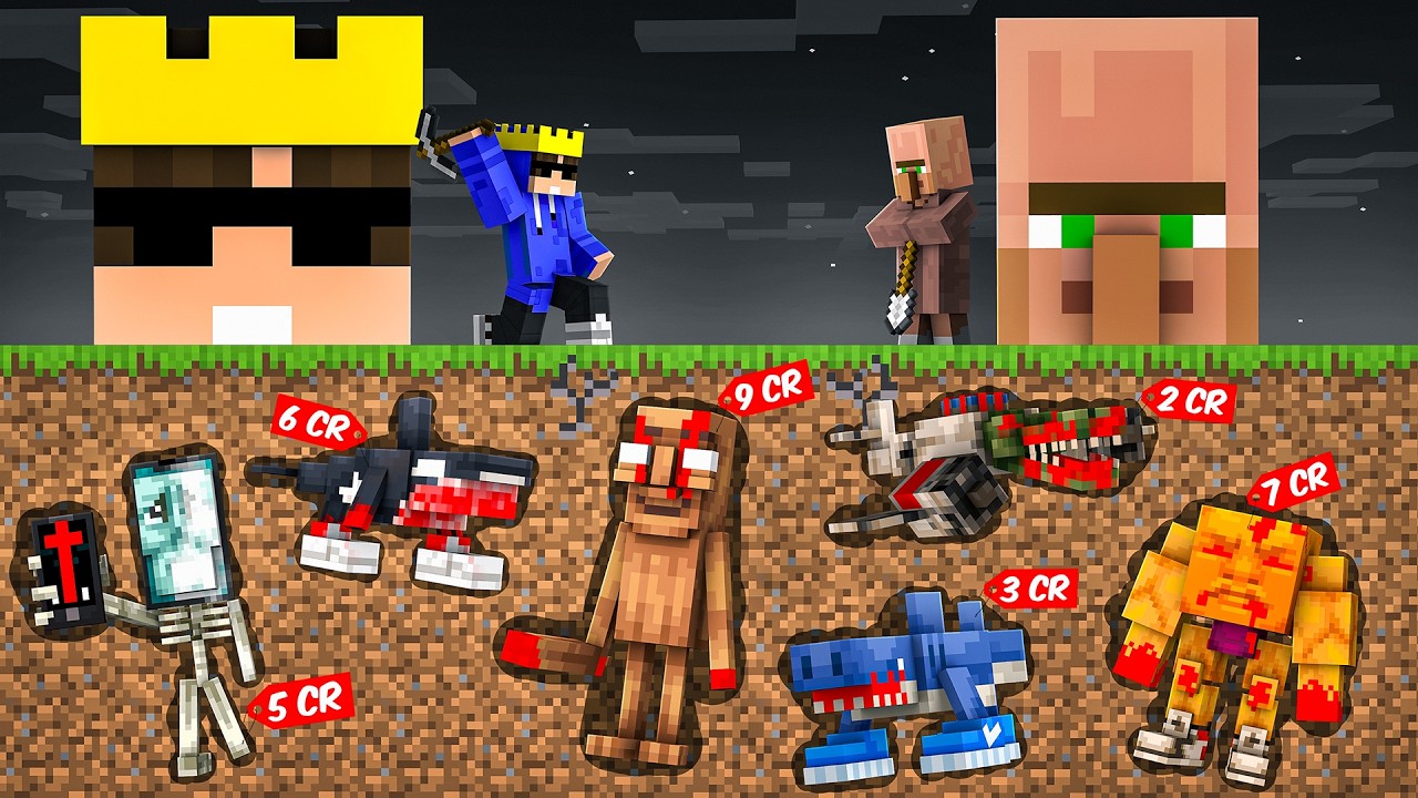 Mining Scary Italian Brainrots with Noob Villager in Minecraft..