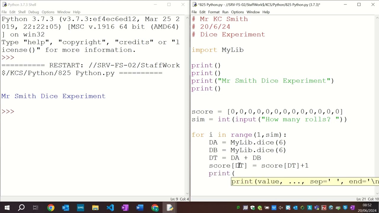 825 python. Count controlled iteration