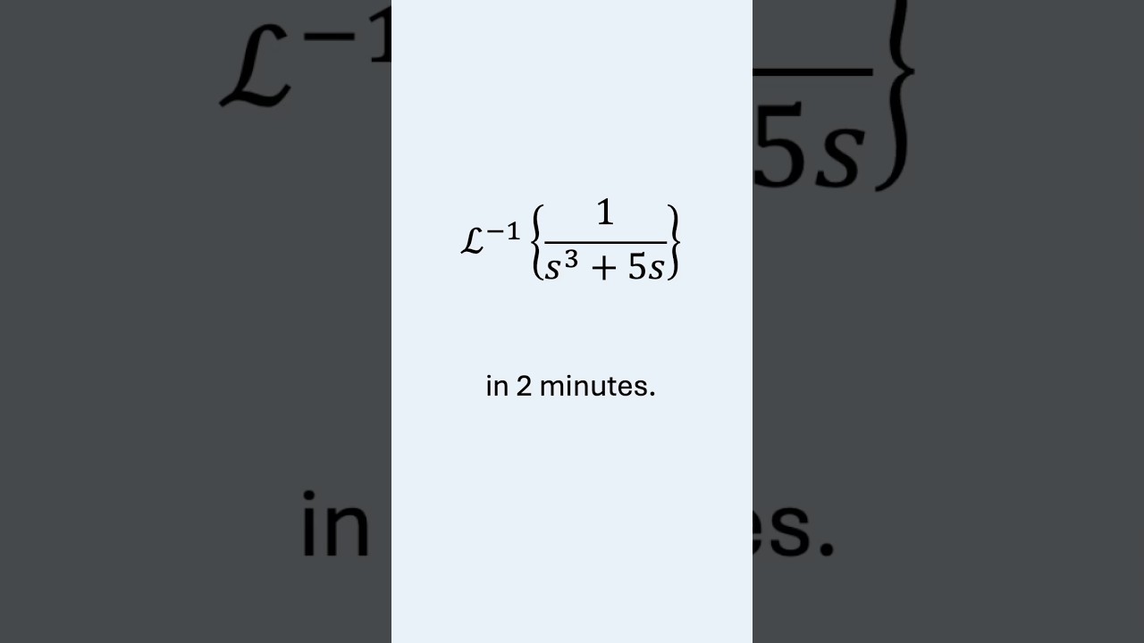 Inverse Laplace Transform Question #maths #engineering