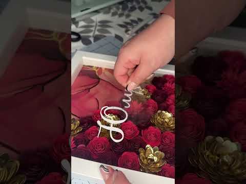 Paper flower shadow box for Julia