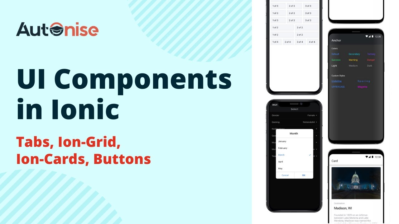 UI components in Ionic (Tabs, Ion-Grid, Ion-Cards, Buttons)