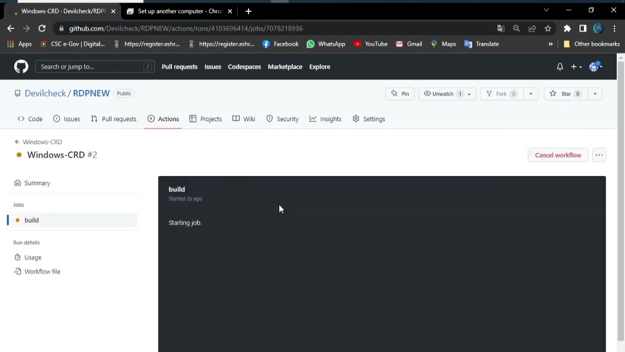 How to Create Free RDP from GitHub