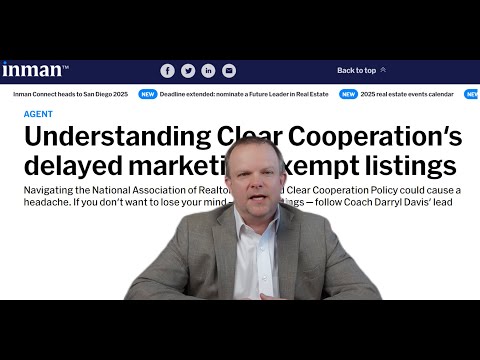Delayed Marketing Exempt Listings, Clear Cooperation, Realtors, MLS
