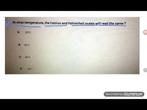 at what temperature both Celsius and Fahrenheit scale read the same value