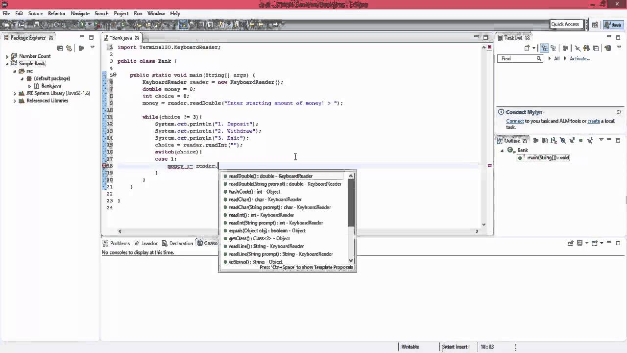 Java Program #2 - Simple Bank