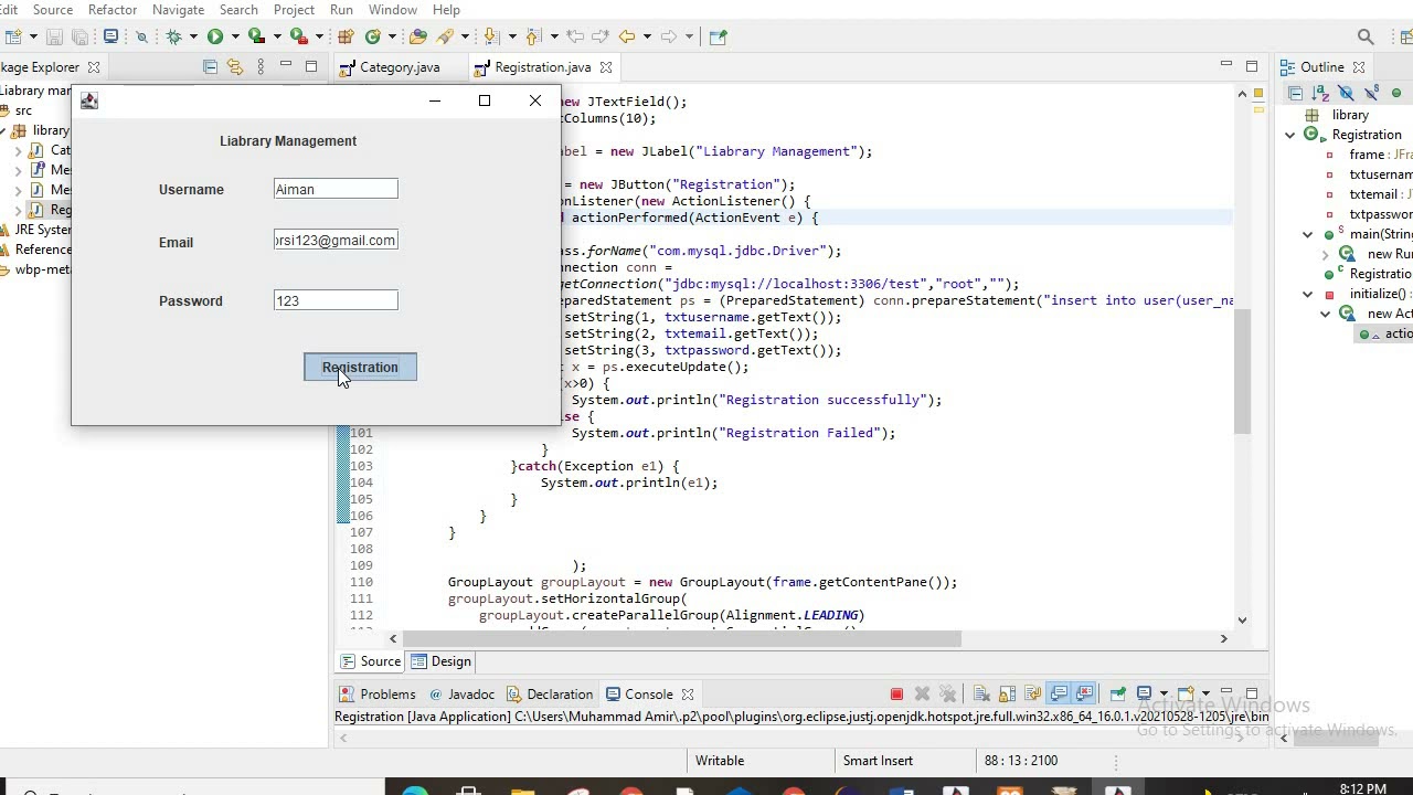 Java Swing | Library Management System | 18284 #java #javaswing #bscs6ea