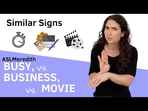How to sign MOVIE, BUSINESS, BUSY - similar signs in ASL for beginners
