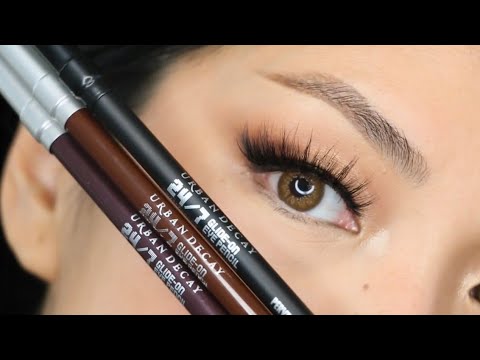 Urban Decay 24/7 Glide-On Waterproof Eyeliner Pencil Perversion Whiskey & Rockstar Try On + Review