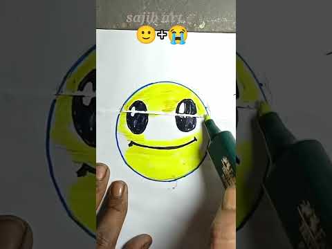 Happy And Sad Emoji Viral🙂+😭 Tiktok Art #Shorts