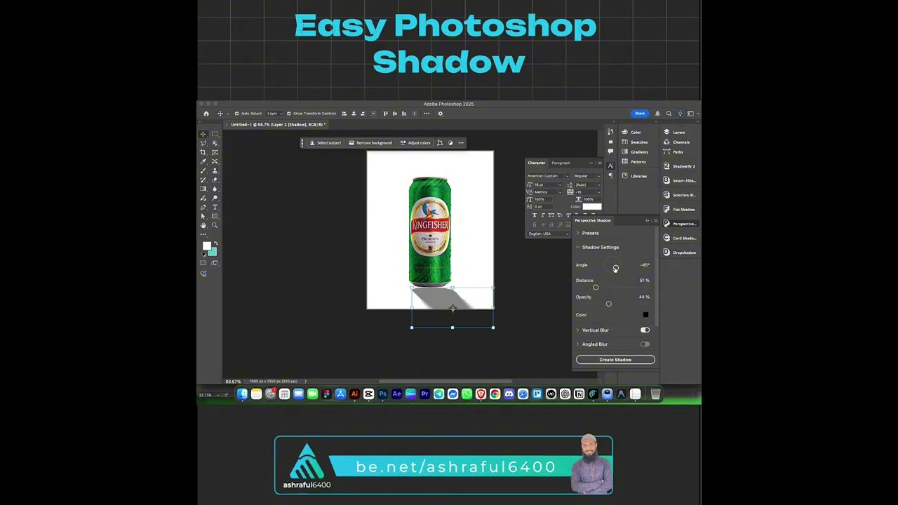 Easy Photoshop Shadow Plugin – Realistic Shadow Generator for Designers