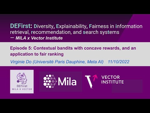 #05 - Virginie Do (Meta AI) -Contextual Bandits with Concave Rewards & Application to Fair Ranking