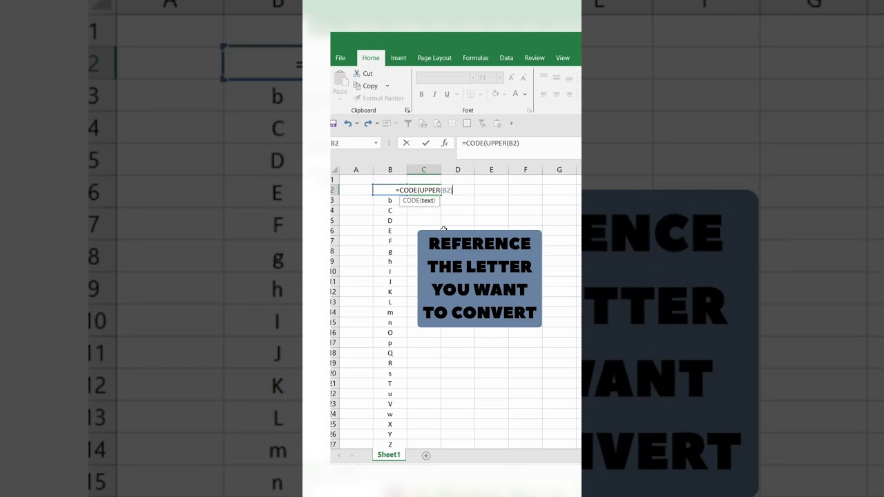 Convert Letters to Numbers QUICK in Excel - Simple & Easy Tutorial! #codefunction #upperfunction
