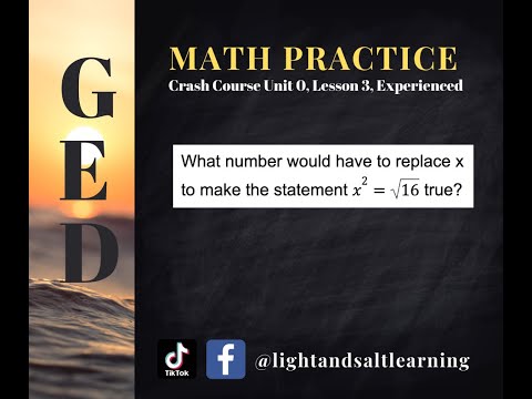GED® Math: Typical Non-Calc Perfect Square Problem (0.3, Exp, #54)