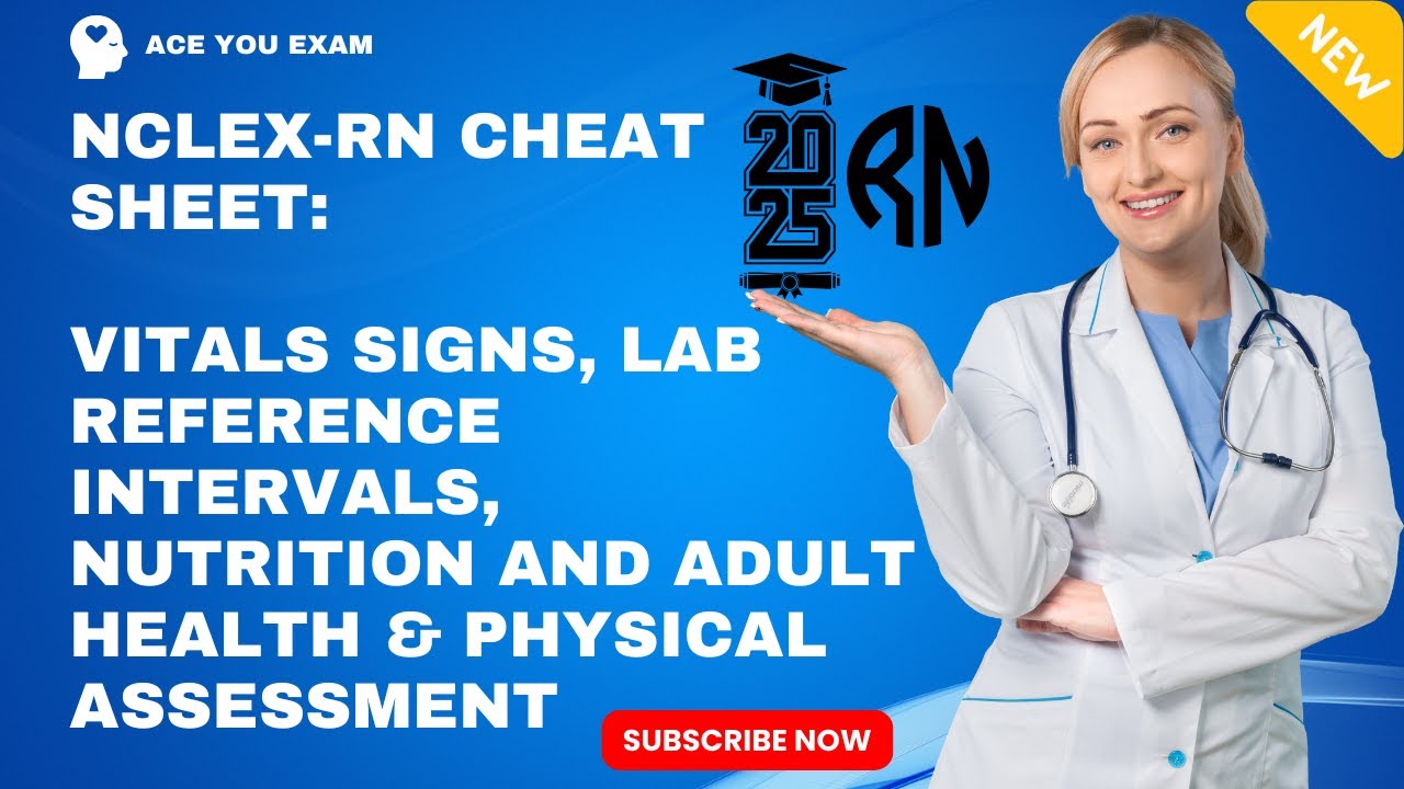 Know This to Pass! NCLEX-RN Cheat Sheet: Vitals, Labs, Nutrition & Assessment