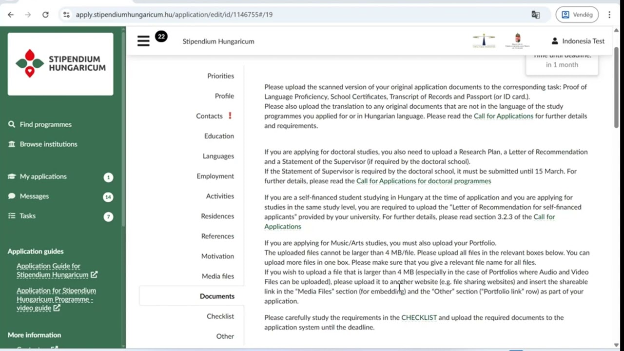 Documents - Stipendium Hungaricum application guide
