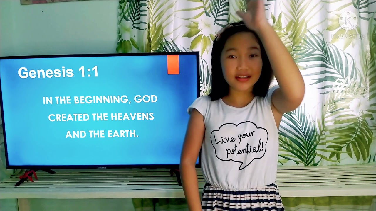 Genesis 1:1 memory verse with action