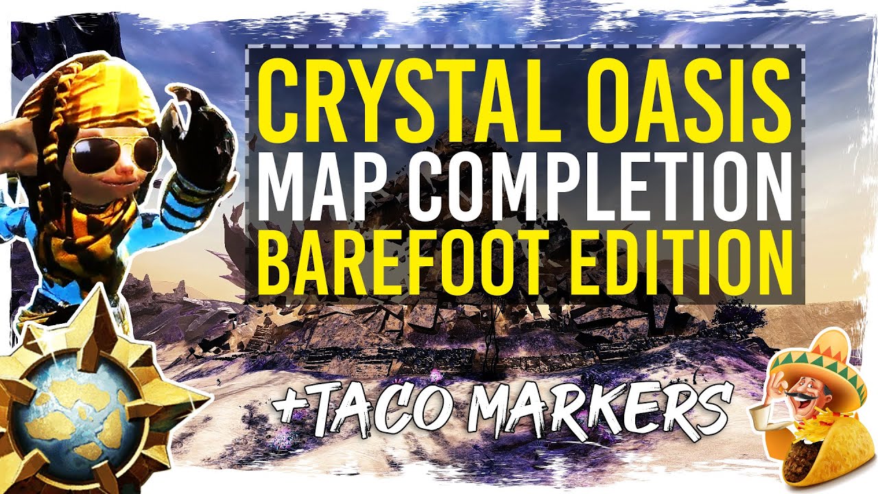 Guild Wars 2 - Crystal Oasis Map Completion (Minimum-Mastery) with TacO Markers