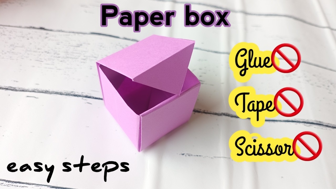 How to make paper box without glue/Origami paper box/No glue paper box/No glue craft/Paper craft