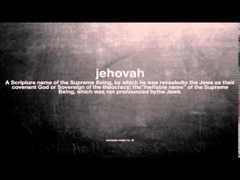 What does jehovah mean