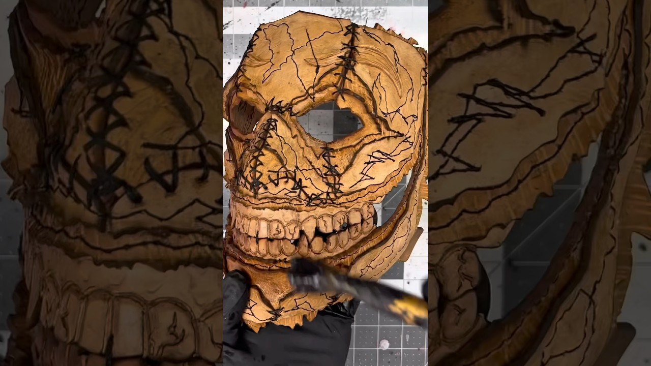 New edit on one of my personal favorite leather masks I’ve made. #clown #mask #art #leather