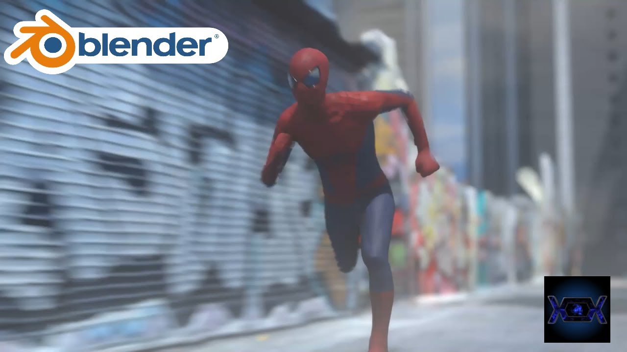 Spider man Running animation Workflow with Blender