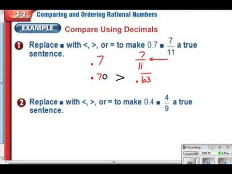2 2 Comparing and Ordering Rational Numbers YouTube 2