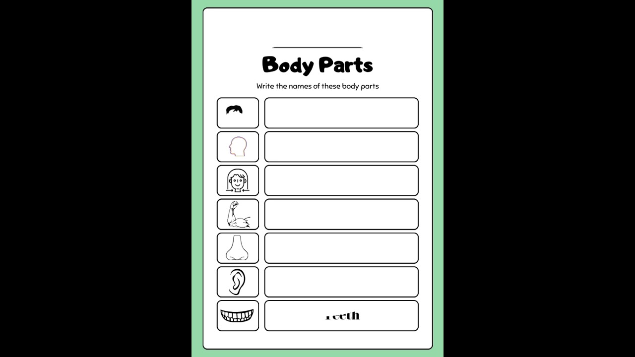 #Body Parts: #Fun #Worksheet #Activities for 5-7 Year Olds