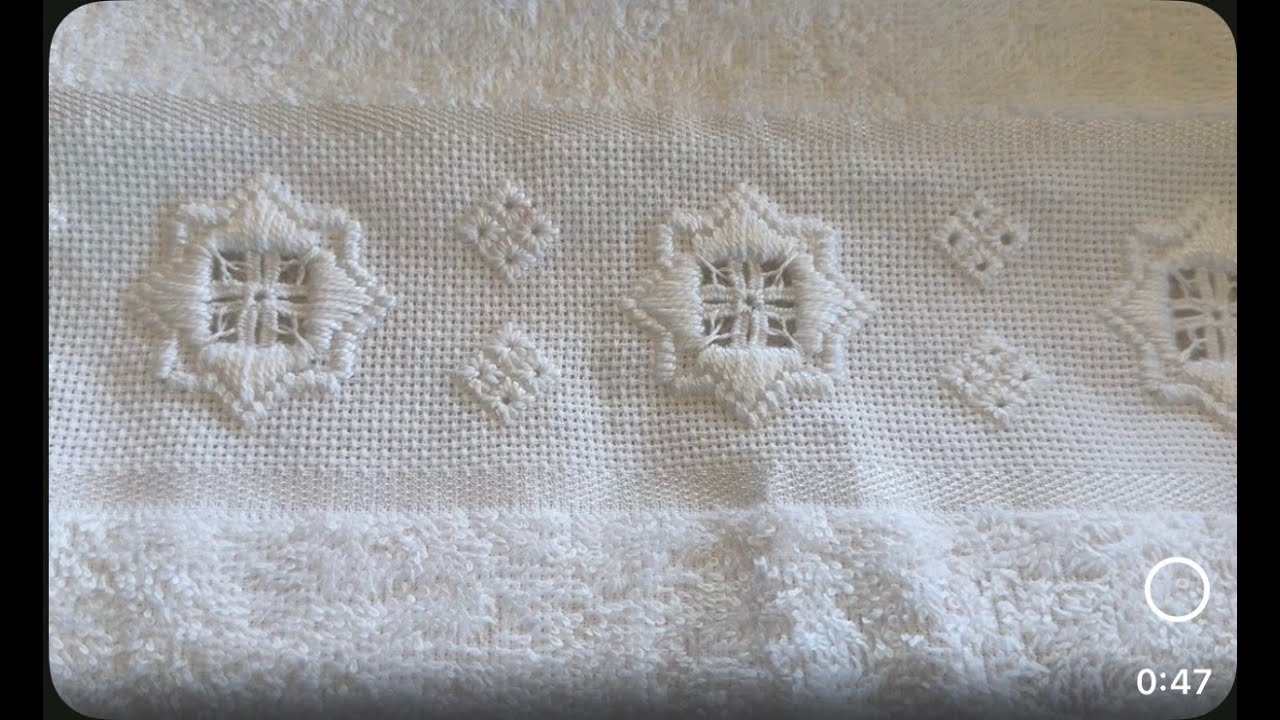 Hardanger White on White Towel