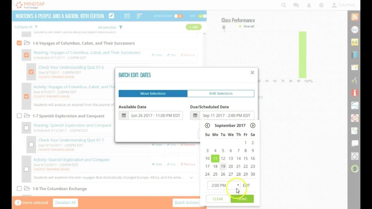 MindTap Dashboard & Batch Editing Updates