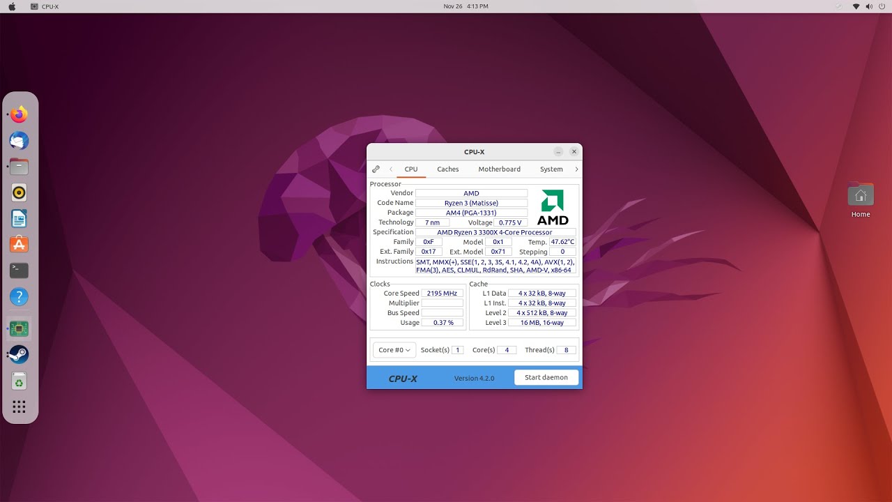 CPU-X (similar to CPU-Z for Windows) | Ubuntu 22.04