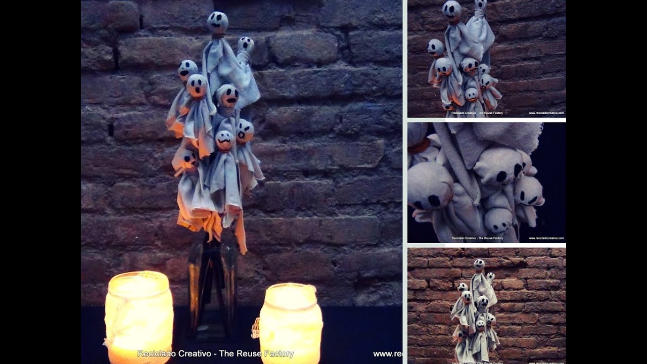 Fantasmas de Halloween hechos con chupachups