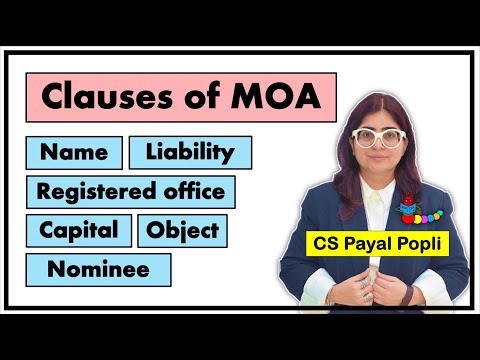 Clauses of Memorandum of Association | MOA Clauses | Memorandum of Association Clauses Company