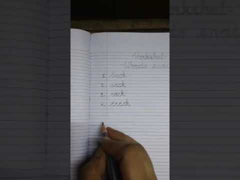 Words ending with 'ack'. Worksheet-3(Std -1)( Subject - Cursive Writing)