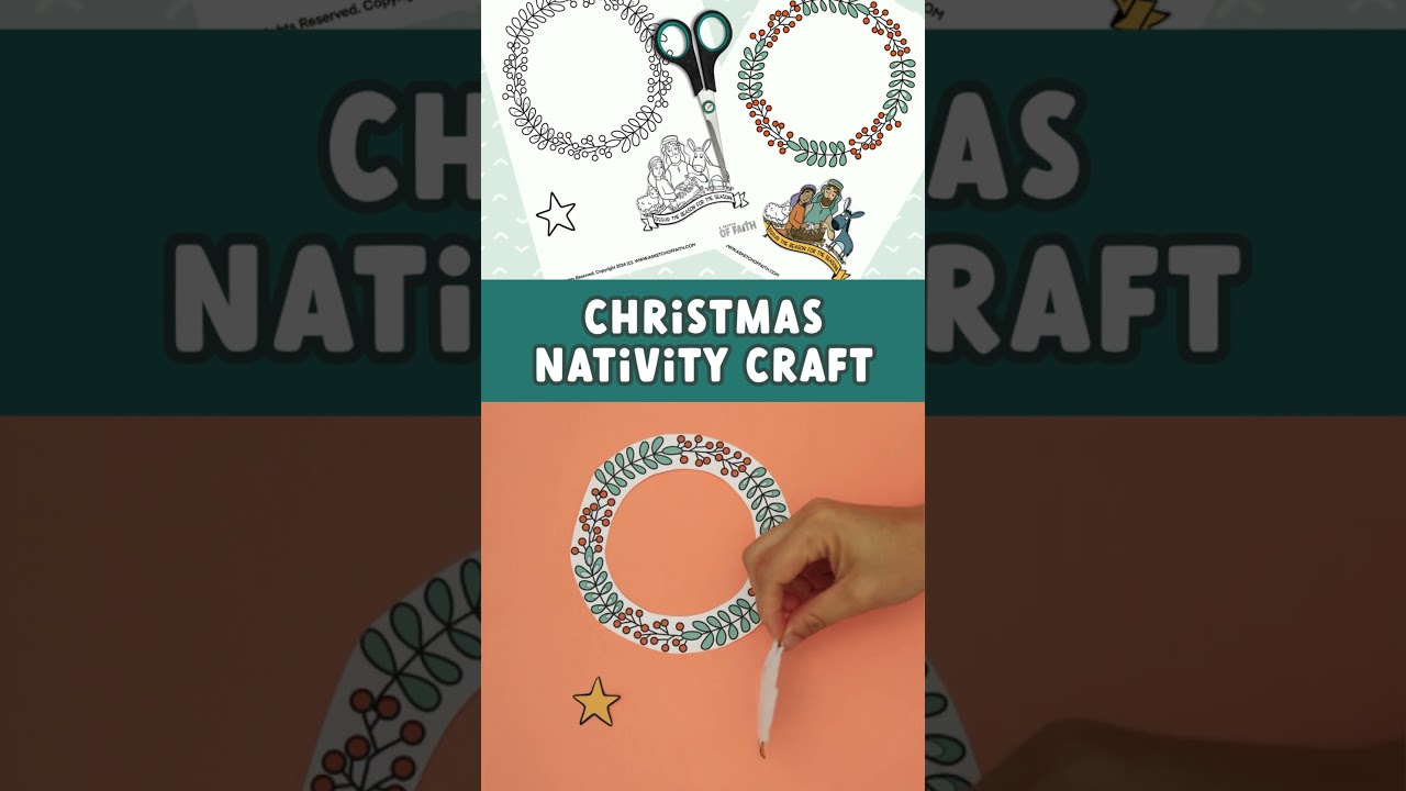 DIY Nativity Wreath – Christ-Centered Christmas Craft #biblecraft #christiancrafts #stopmotion