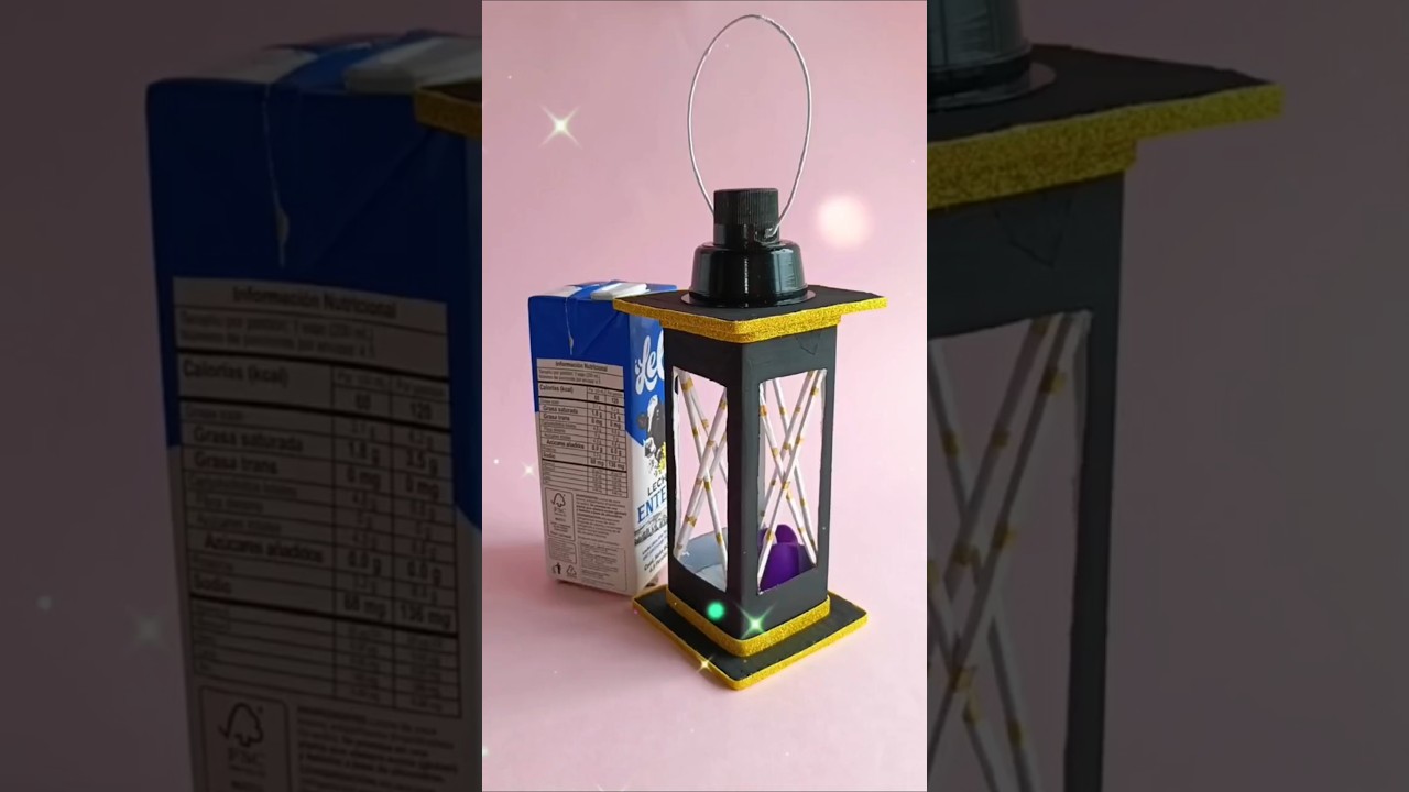 Como transformar una caja de leche en una lampara navideña