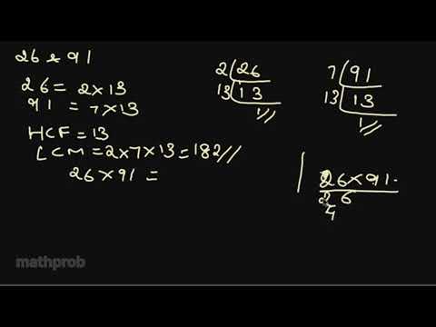 Finding HCF and LCM of 26 and 91 | Verify HCF × LCM = Product of Numbers