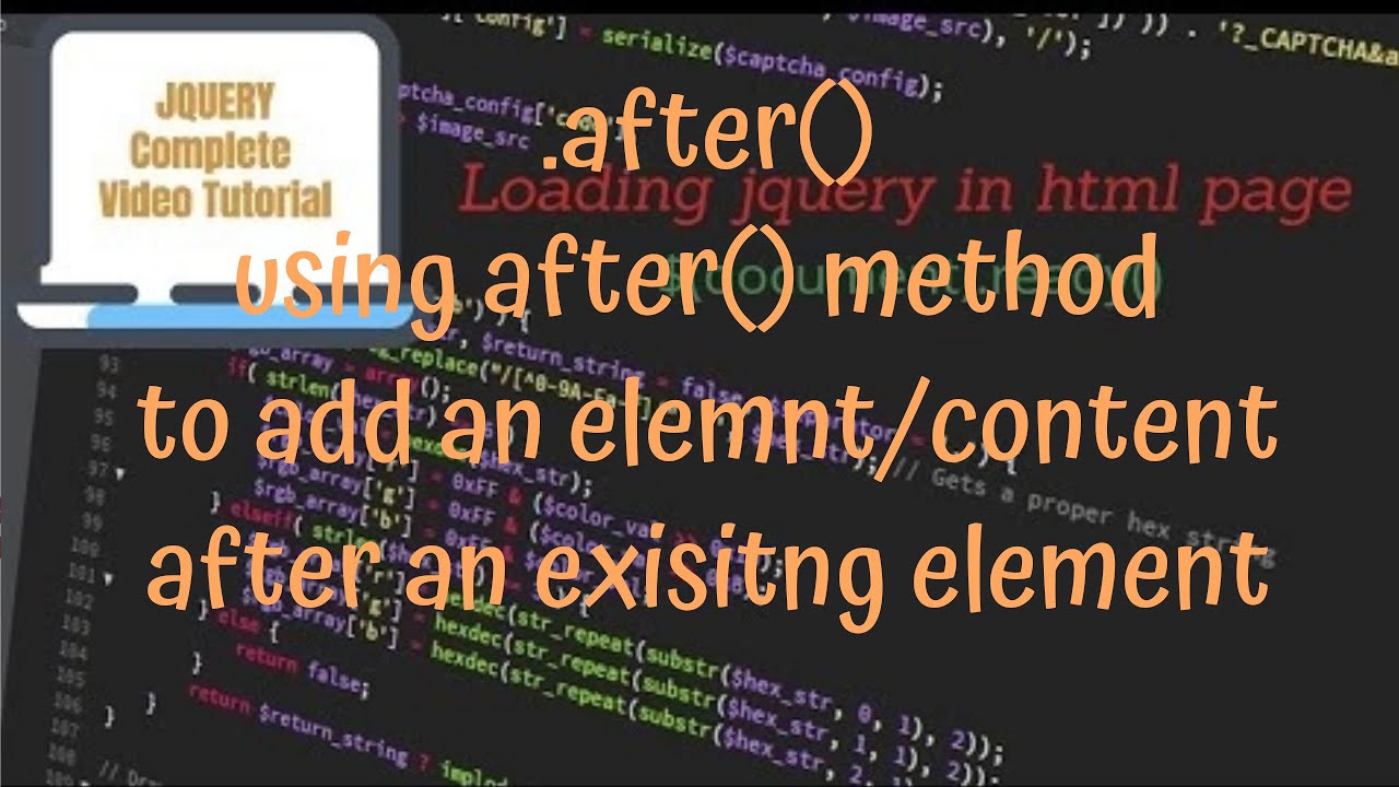 jQuery Tutorials #39 - using jquery after() method to add content after an html element
