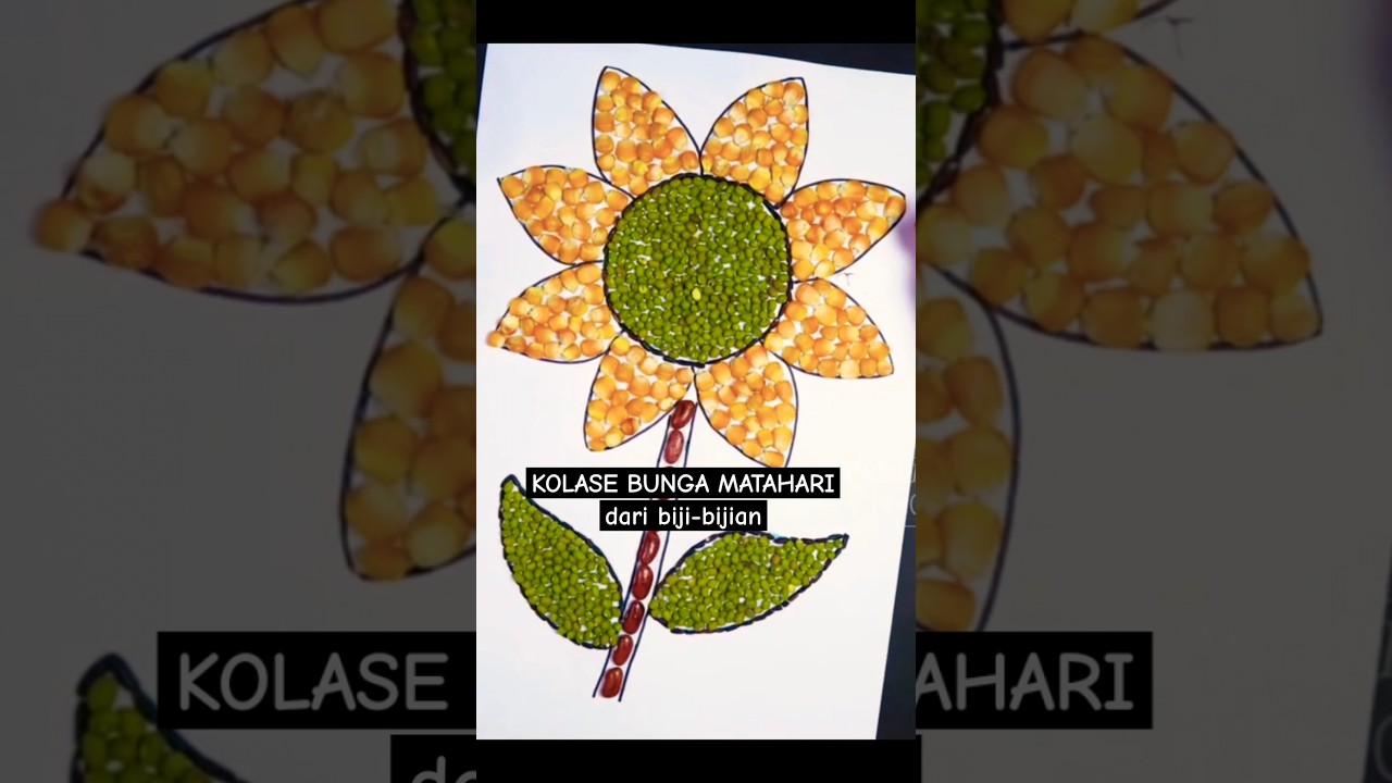 Kolase Bunga Matahari Dari Biji-bijian #kerajinantangan #diy #kolasebijibijian